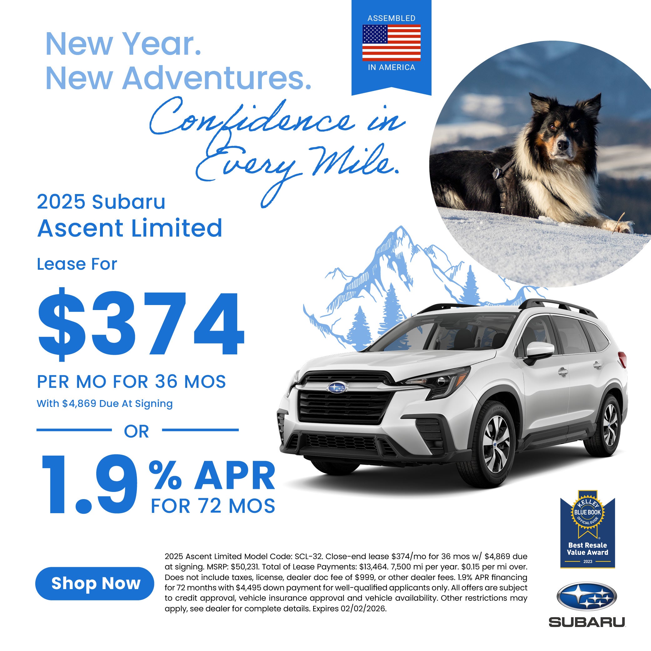 Ascent Lease | Subaru World of Newton Specials Newton, NJ